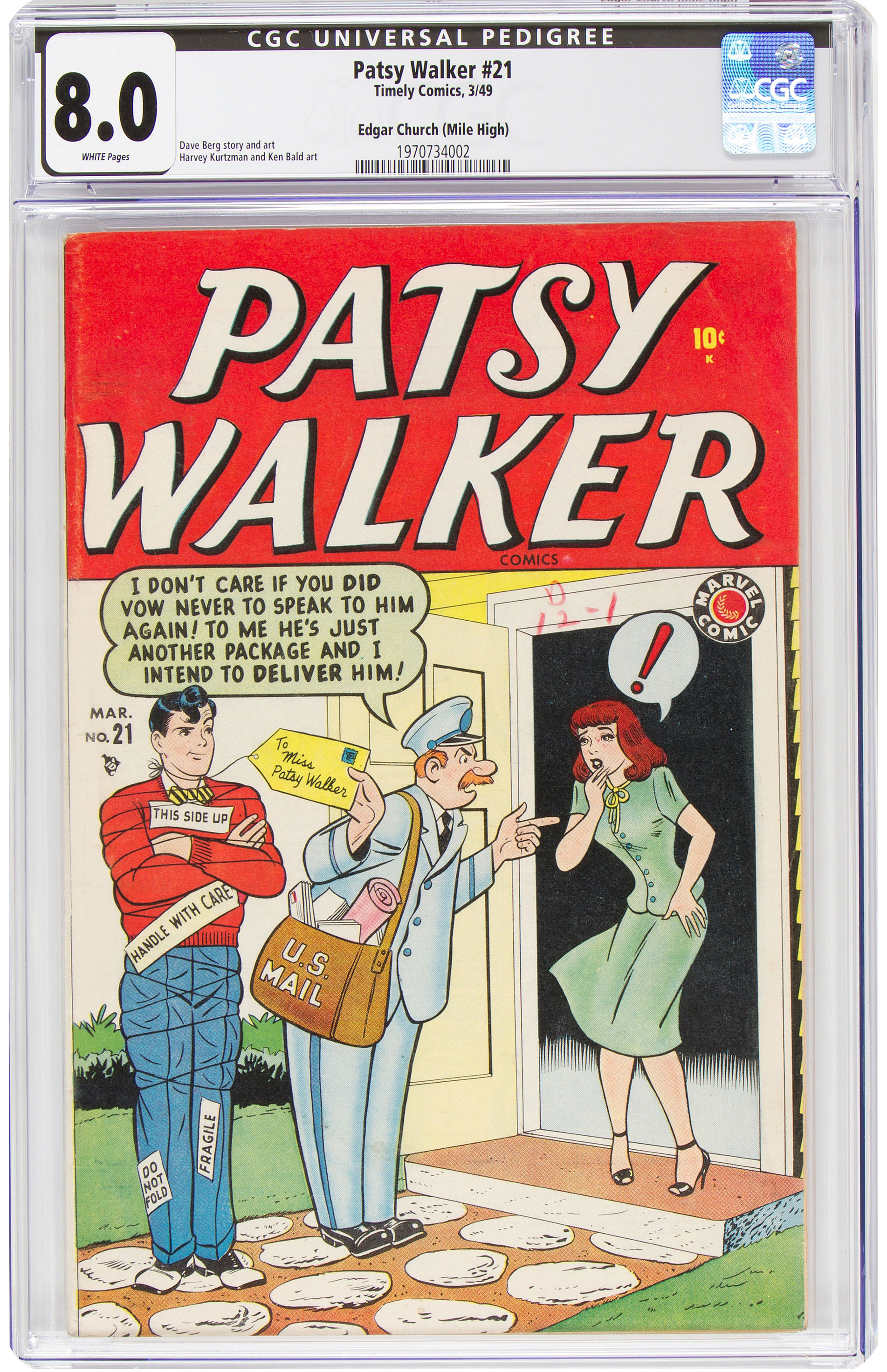 My Collection A-Z: Patsy Walker #21 CGC 8.0 Edgar Church/Mile High ...