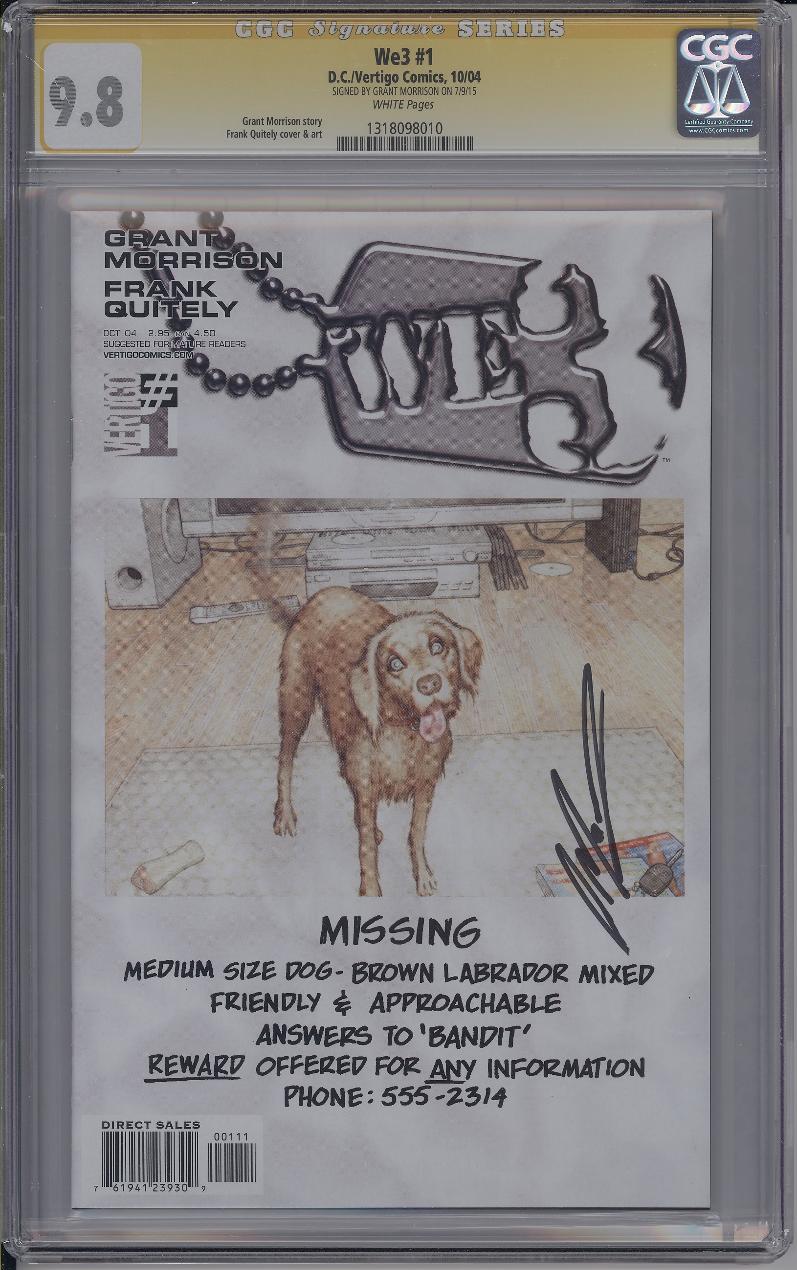 My Collection A-Z: We3 #1 CGC 9.8 Grant Morrison Signature Series | It ...